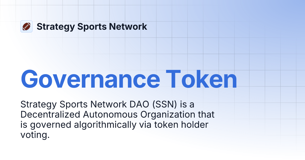Governance Token | Strategy Sports Network